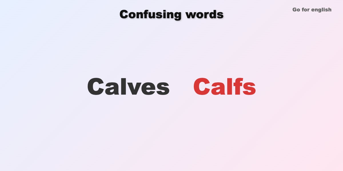 Calves vs Calfs » Go for English
