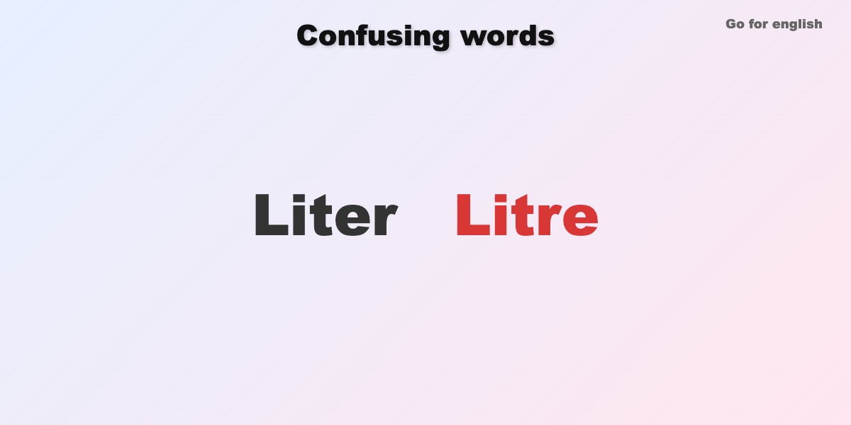 Liter vs Litre: Understanding the Difference and Usage » Go for English