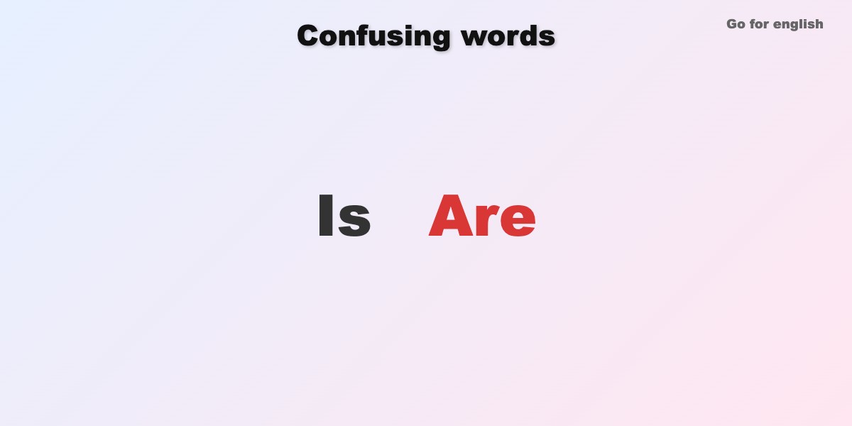 Is vs Are » Go for English