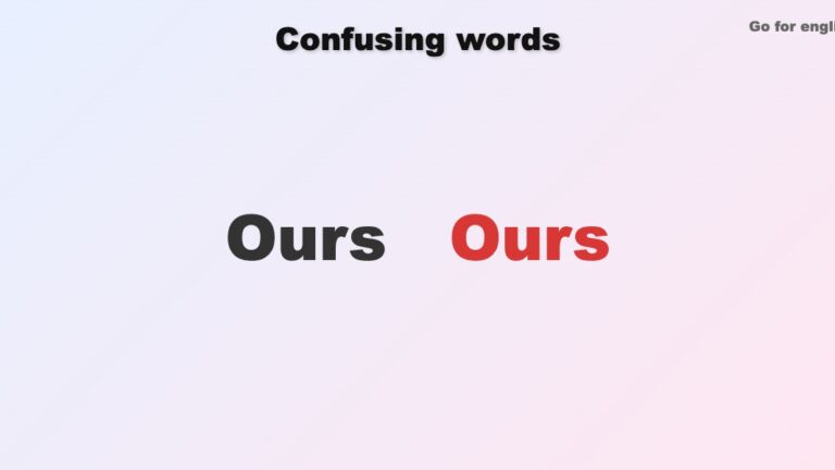 Ours vs Our's » Go for English