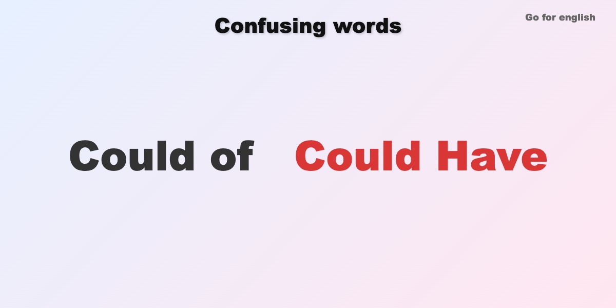 Could of vs Could Have » Go for English