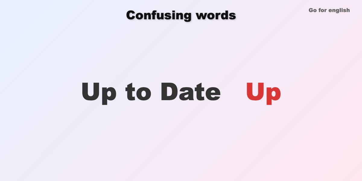 Up to Date vs Up-to-Date » Go for English