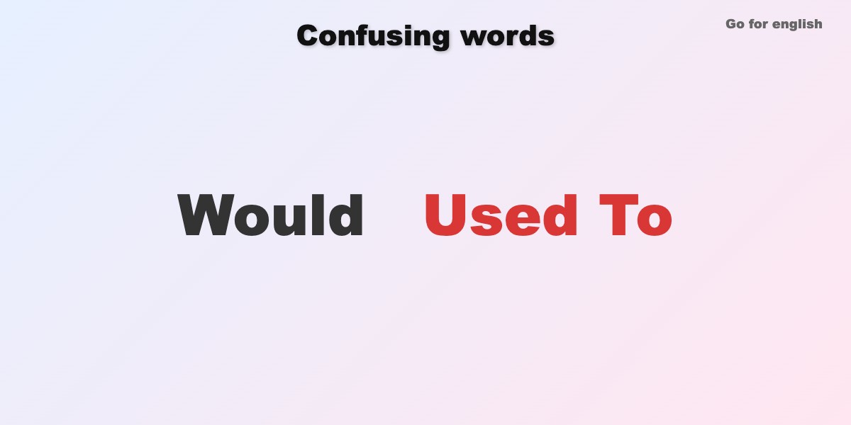 Would vs Used To » Go for English