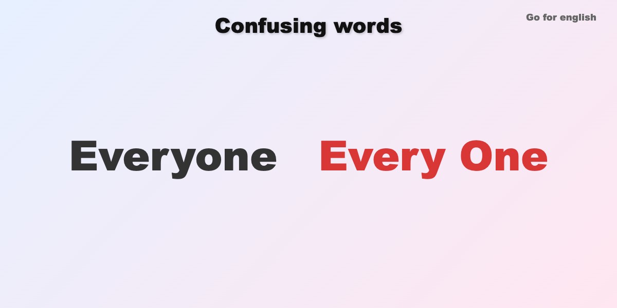 Everyone vs Every One: Understanding the Difference » Go for English