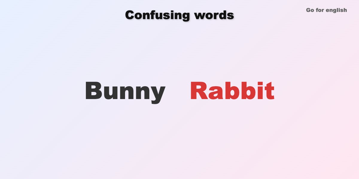 Bunny vs Rabbit » Go for English