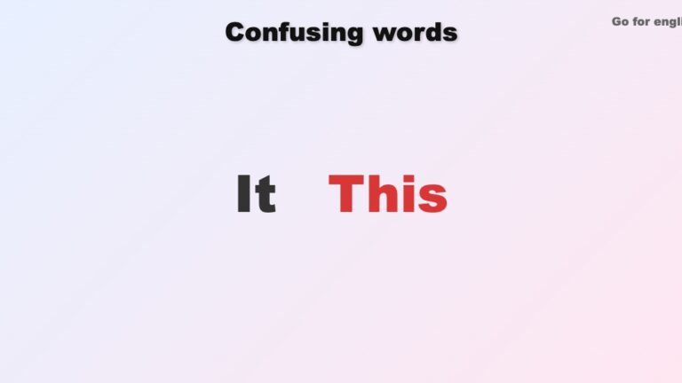 It vs This » Go for English
