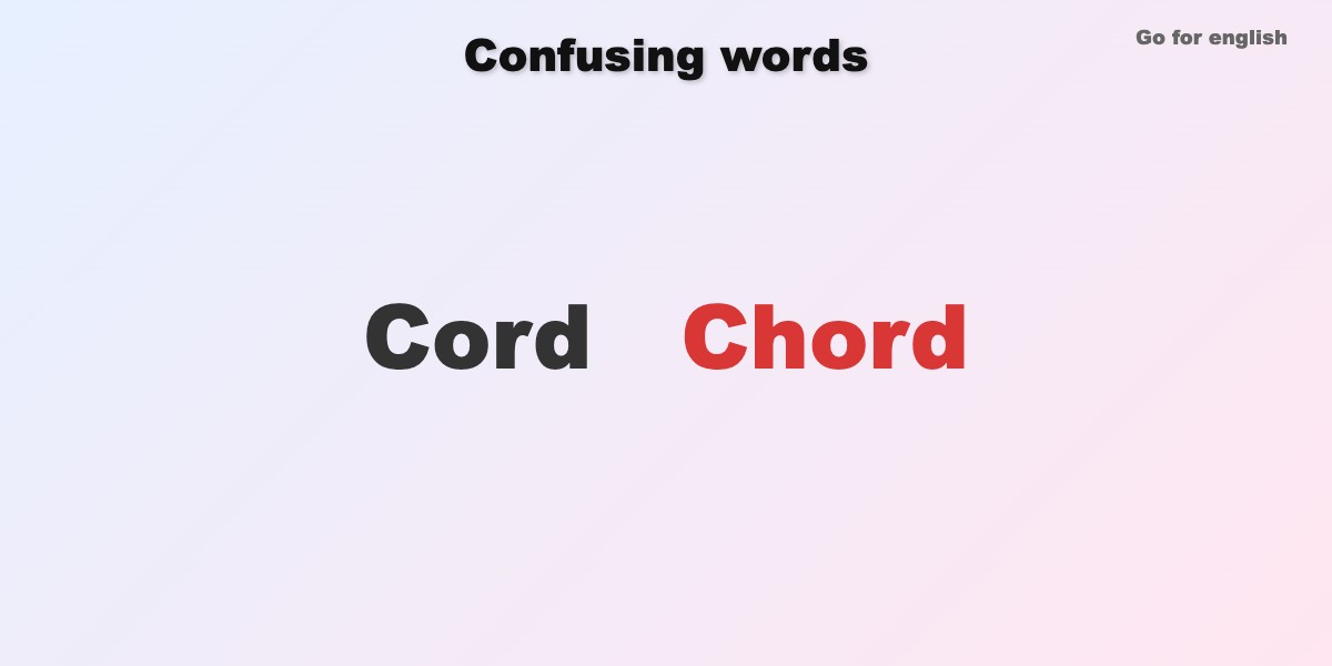 Cord vs Chord: Understanding the Differences and Uses » Go for English