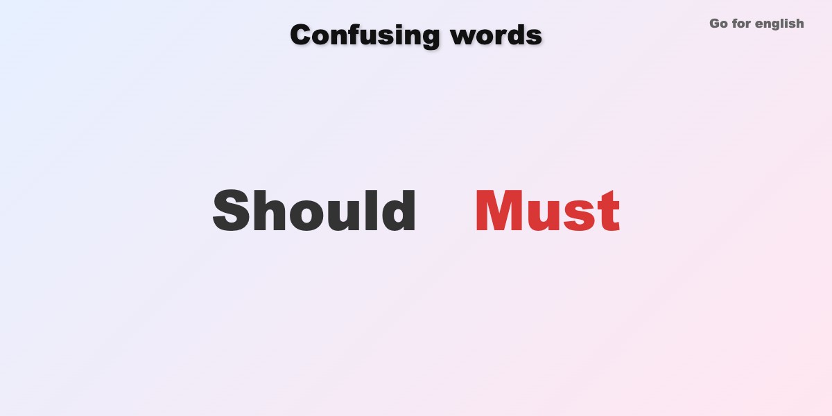 Should vs Must » Go for English