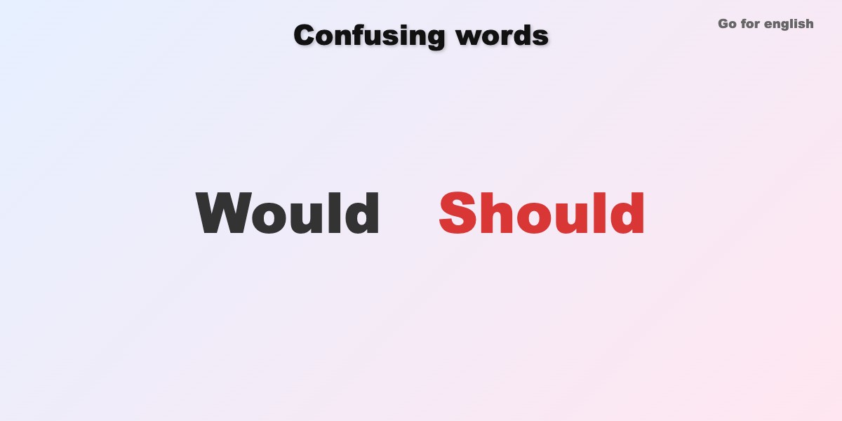 Would vs Should » Go for English