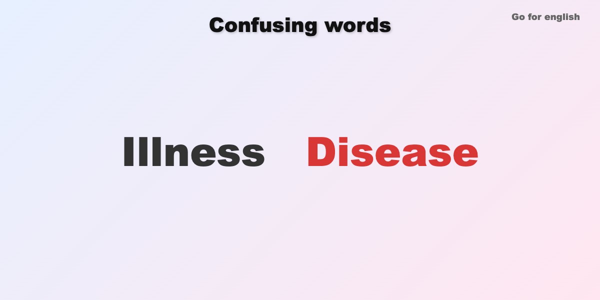 Illness vs Disease » Go for English