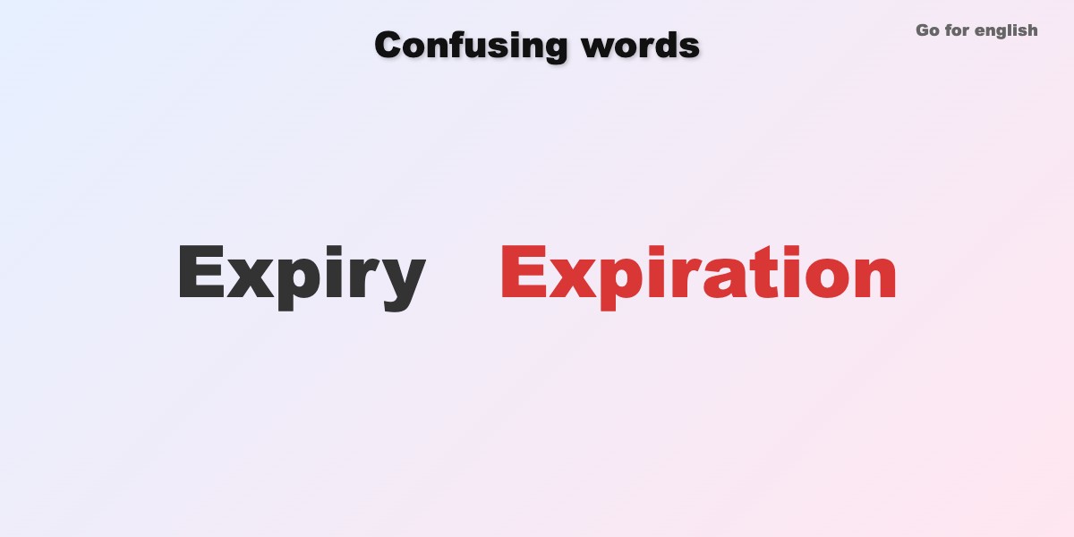 Expiry vs Expiration » Go for English
