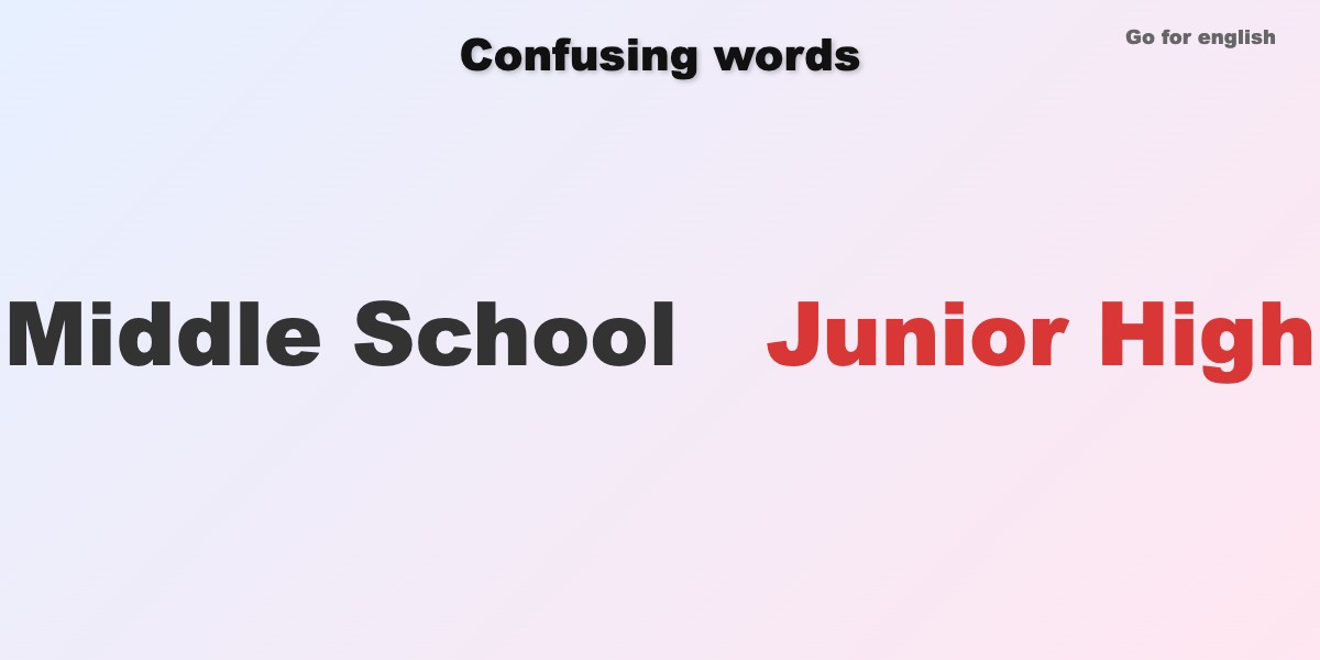 Middle School vs Junior High » Go for English